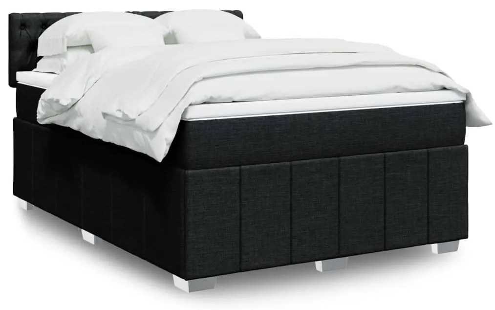 Box spring postel s matrací černá 140x200 cm textil 3289400