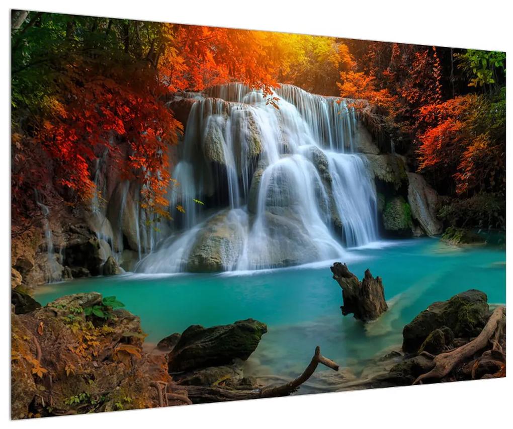 Podzimní obraz vodopádů (90x60 cm)