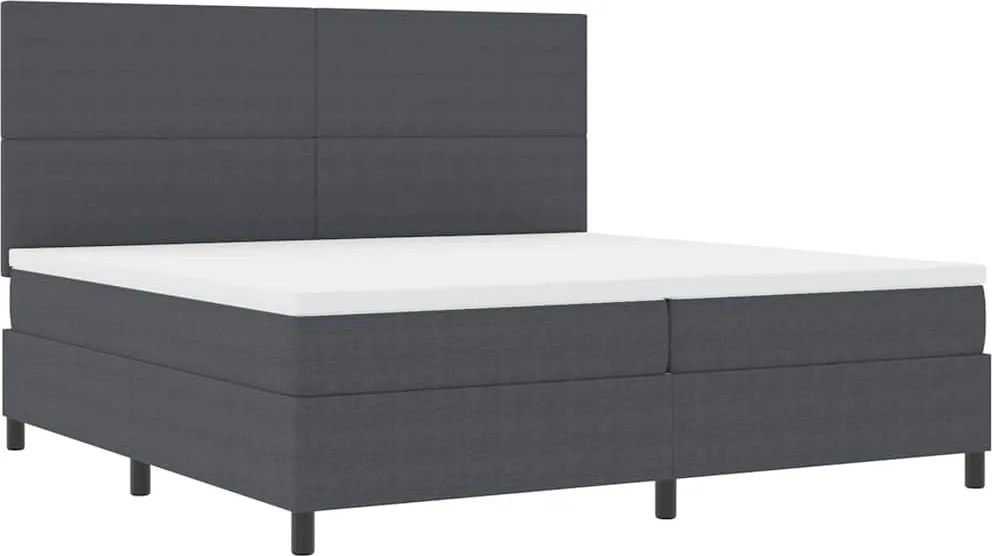 Postel s boxspringem s čelo Tmavě šedá a bílá 200 x 200 cm 3337572