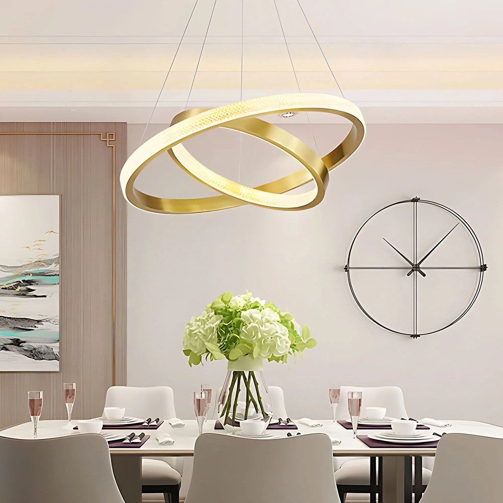 Toolight Toolight, LED stropní svítidlo 60cm, 55W, 3500lm + dálkové ovládání, APP1772-CP, zlatá matná, OSW-06351