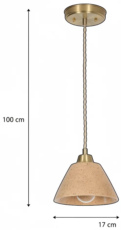Keramický lustr nad stůl MILA Copper/měděná barva/mosaz