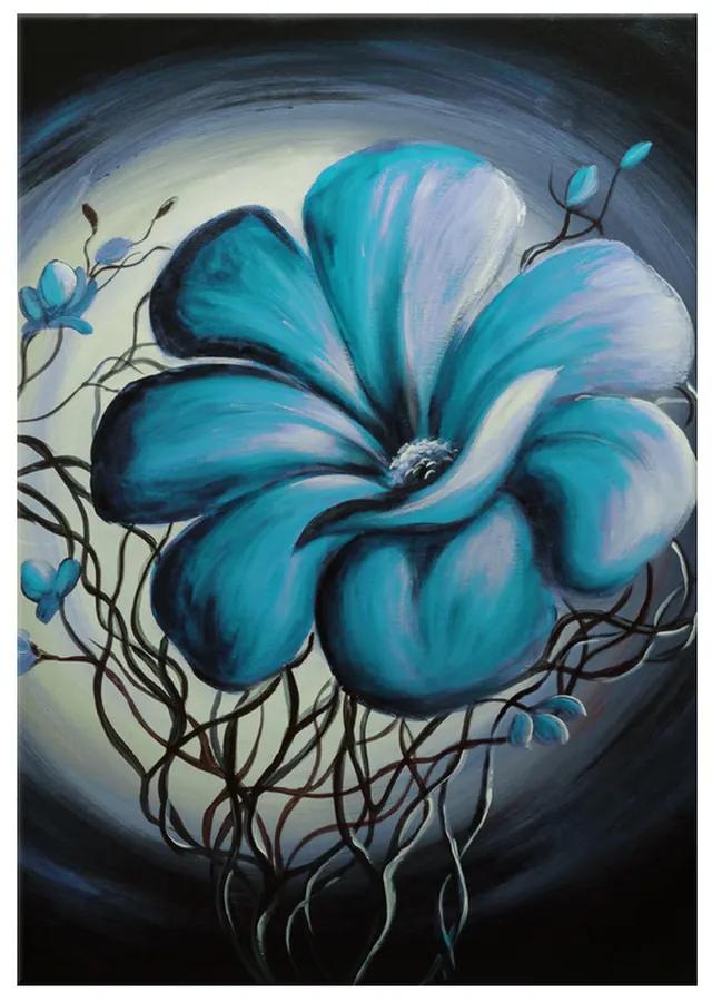 Gario Ručně malovaný obraz Modrá živá krása Rozměry: 120 x 80 cm