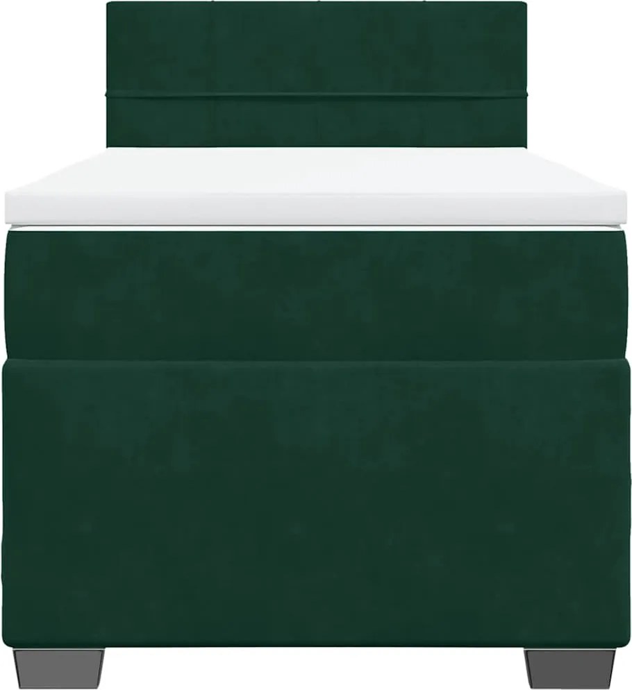 Box spring postel s matrací tmavě zelená 90x190 cm samet 3288501