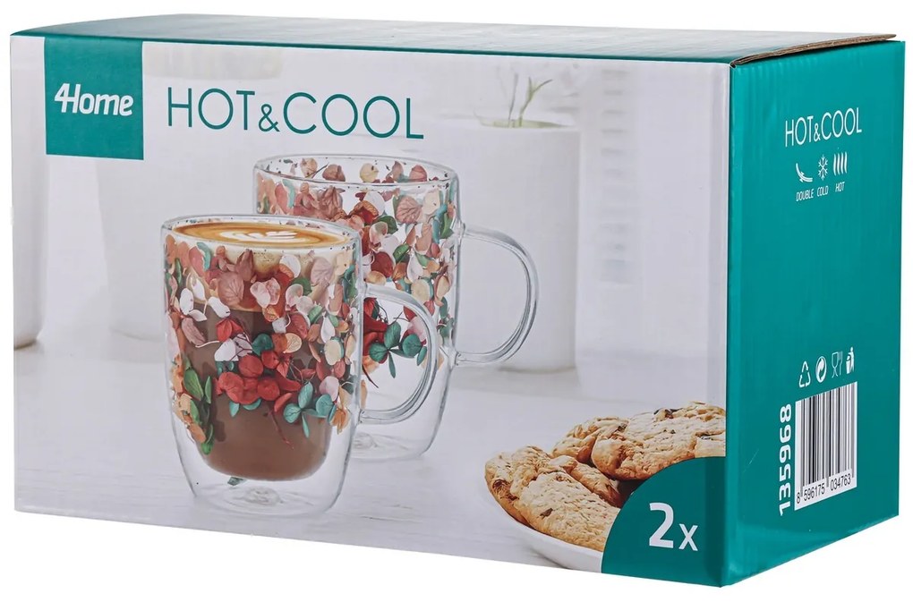 4Home Termo sklenice Bloom Hot&Cool 400 ml, 2 ks