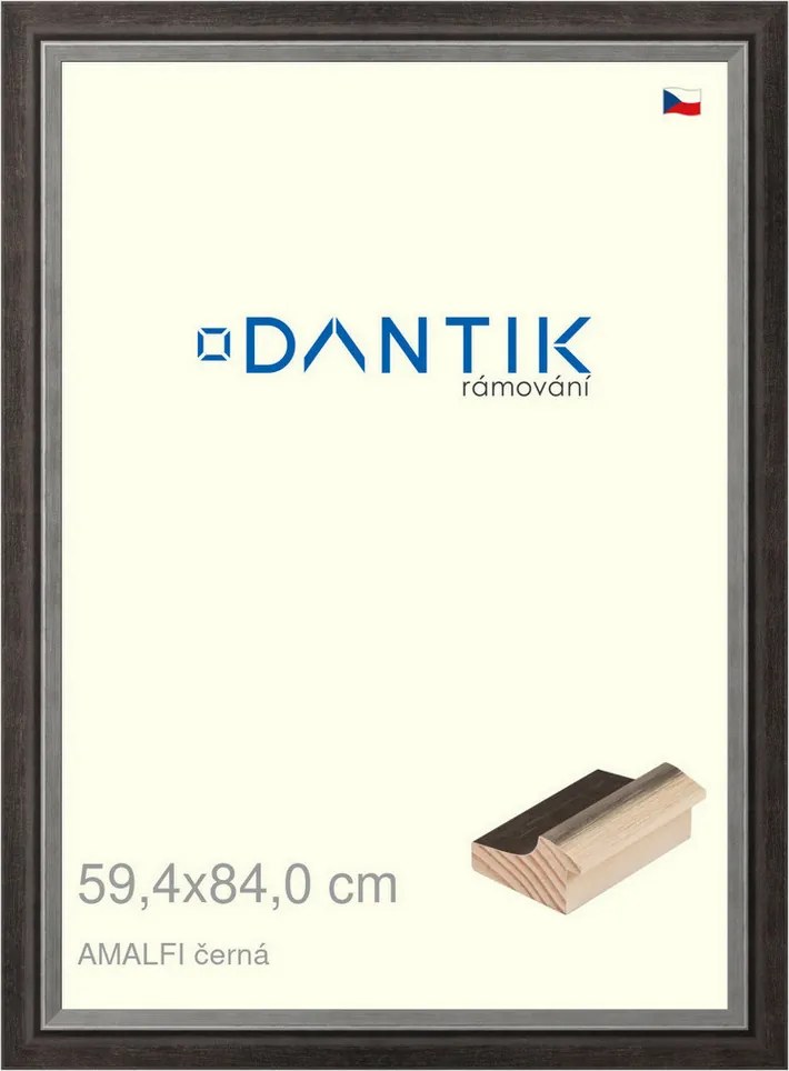 DANTIK rámeček 59,4x84 | AMALFI černá (Plexi Čiré)