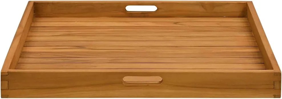 Servírovací podnos 70 x 70 cm masivní teakové dřevo 315459