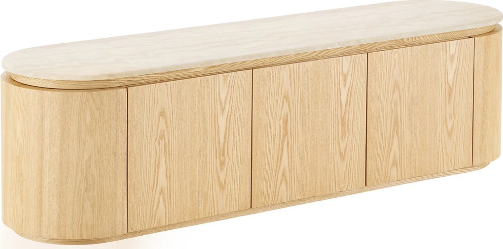 House Nordic TV stolek LARVIK světlý 160×40 cm 3201030