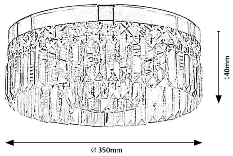 Rabalux 75036 - Koupelnové stropní svítidlo SYBIL 6xG9/28W/230V IP44