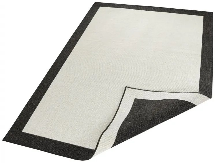 Hanse Home, Kusový koberec Twin-Wendeteppiche 103105 creme schwarz – na ven i na doma, 80x350, černobílá, chodba / předsíň