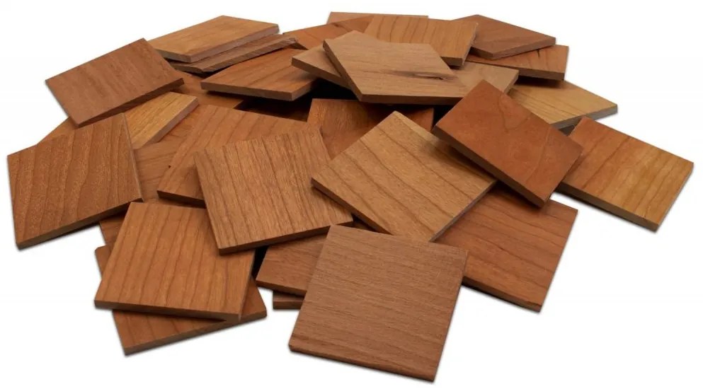 TŘEŠEŇ 50, jednotlivé kusy 50 x 50 mm (0,0025 m²) nebo samolepící panel 300 x 300 mm (0,09 m²) - dřevěná mozaika 3D 6 mm Broušený - olejovaný