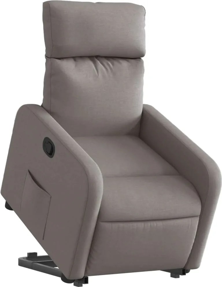 Zvedací polohovací křeslo taupe textil 3206706