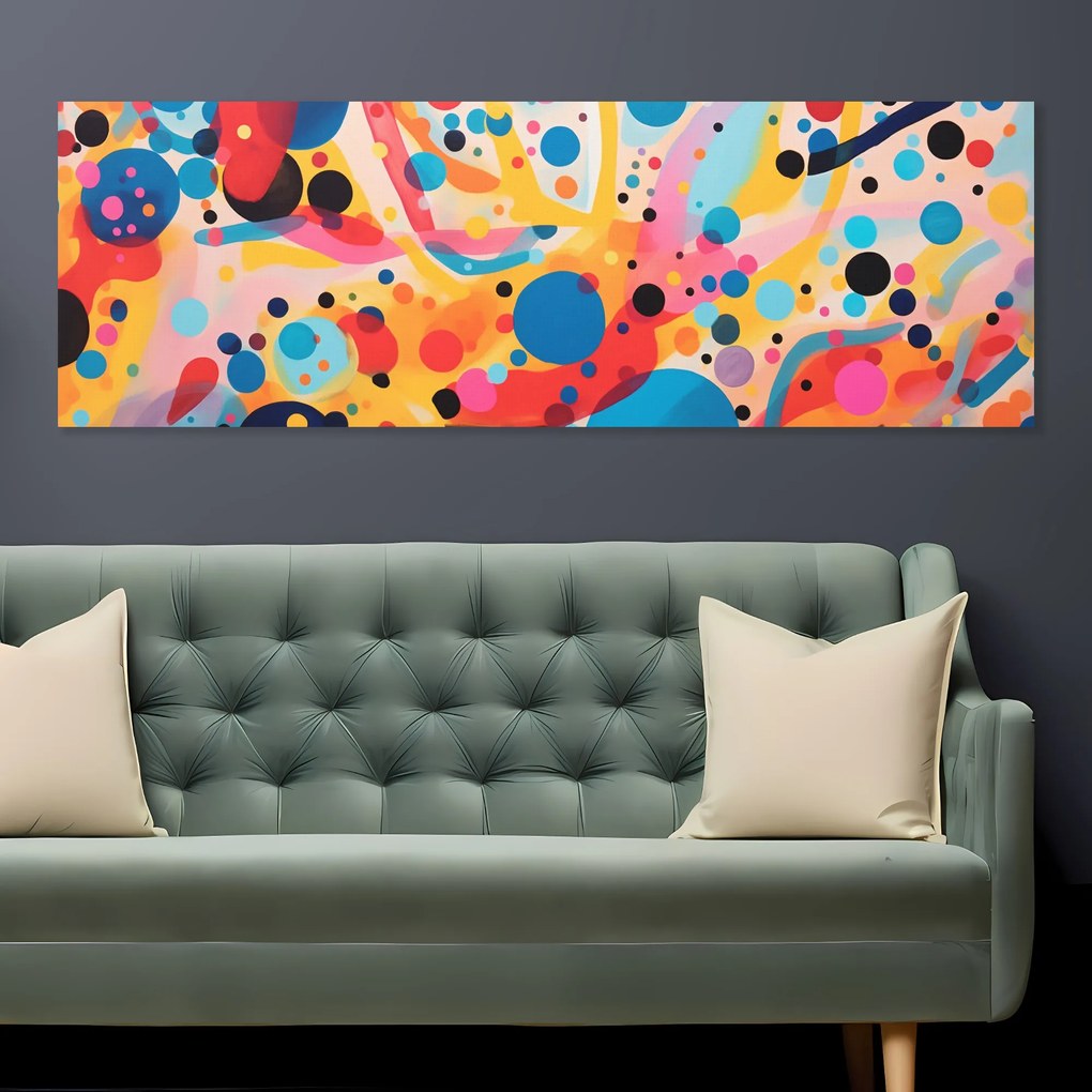 Obraz na plátně - Ozvěny barev, Abstrakce FeelHappy.cz Velikost obrazu: 150 x 50 cm