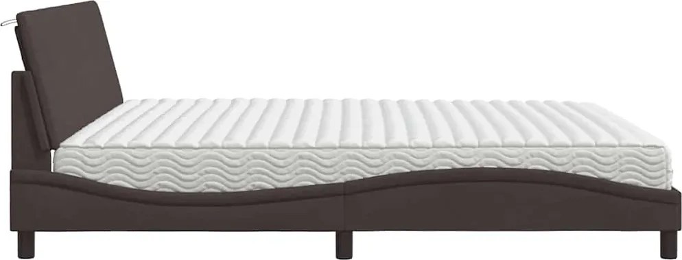 Postel s matrací Hanko tmavě hnědá 200 x 200 cm textil 3310555