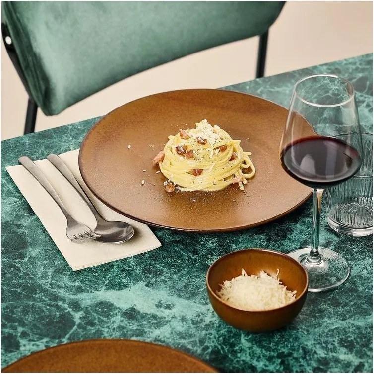 Hnědý dezertní porcelánový talíř ø 21 cm Ovio – BonBistro