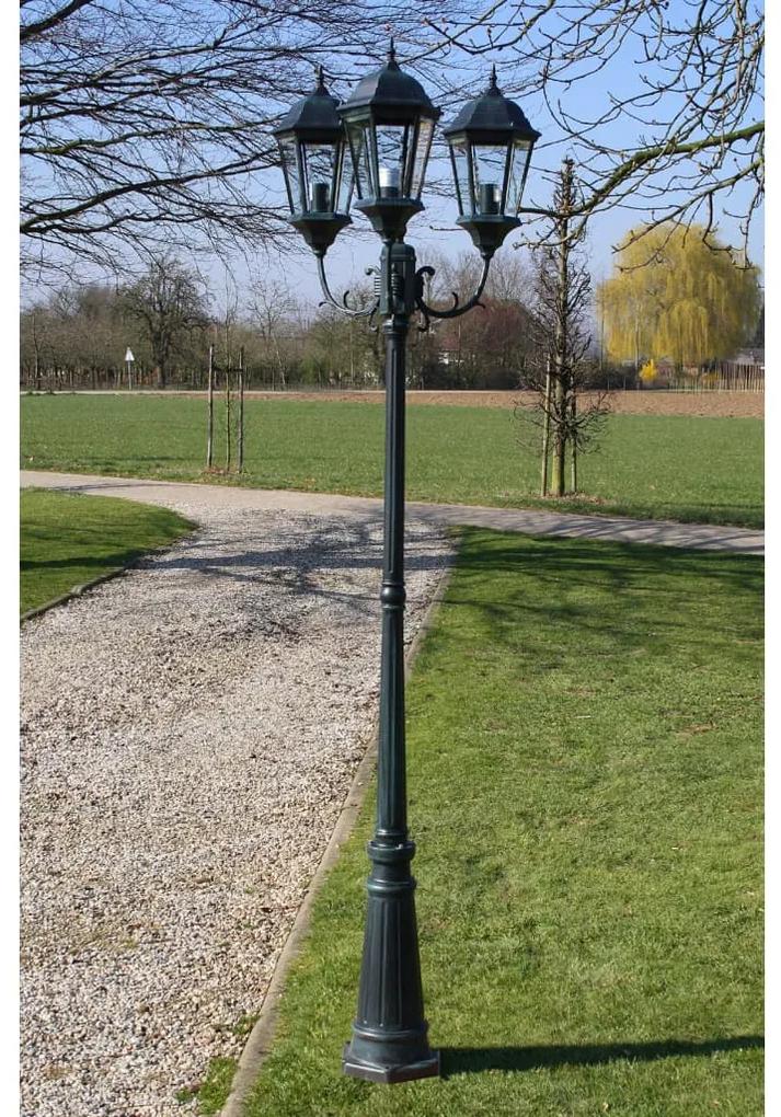 40243 vidaXL Zahradní lampa Brighton se 3 rameny, 230 cm, tmavě zelená / černá
