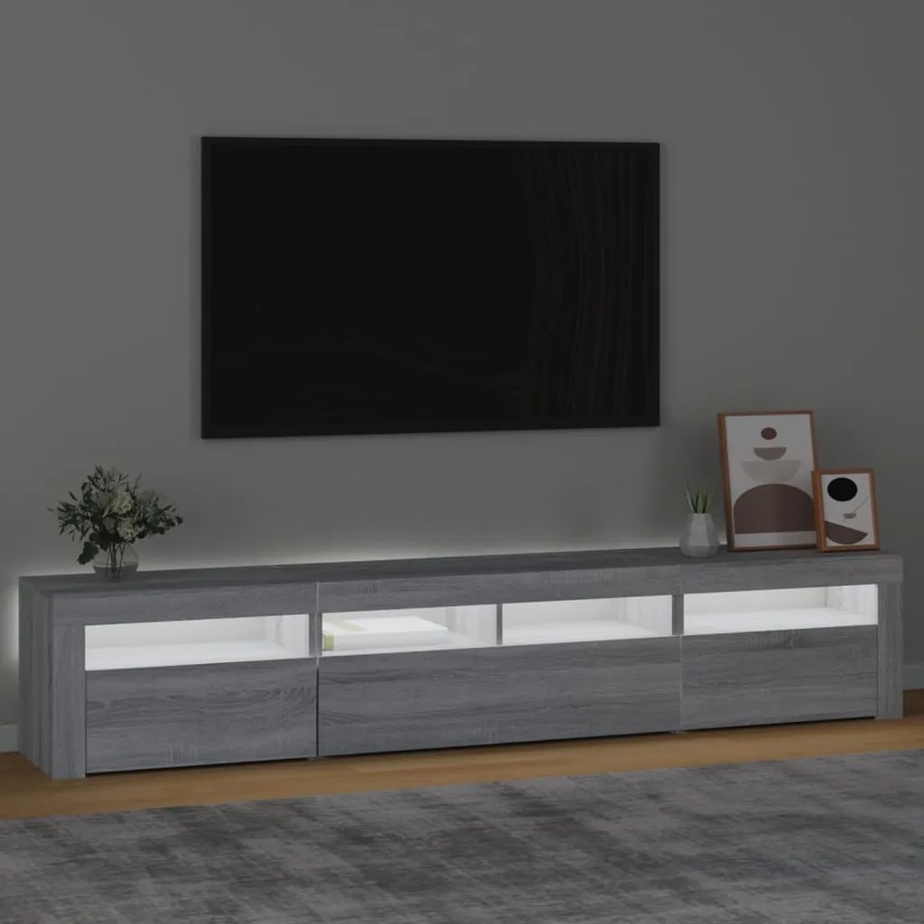 TV skříňka s LED osvětlením šedá sonoma 210 x 35 x 40 cm 3152736