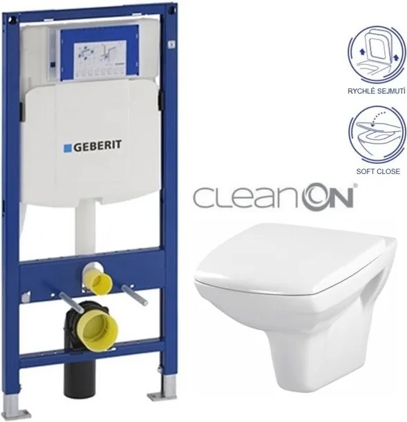 AKCE/SET/GEBERIT - SET Duofix pro závěsné WC 111.300.00.5 + klozet a sedátko CERSANIT CARINA CLEANON /K31-046+K98-0069/ 111.300.00.5 CA2