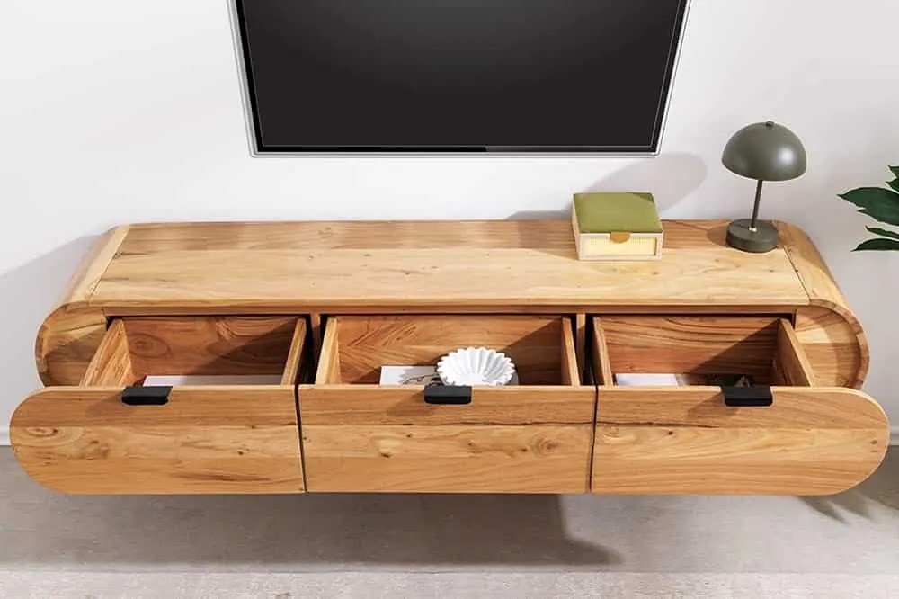 Designový závěsný TV stolek Callison 160 cm akácie