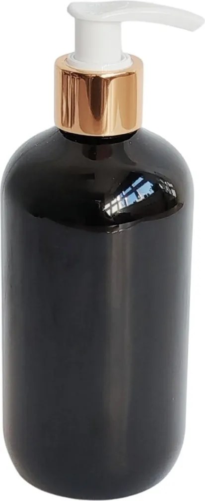 Dávkovač na mýdlo 300 ml černý s bilo-zlatou pumpičkou BELA