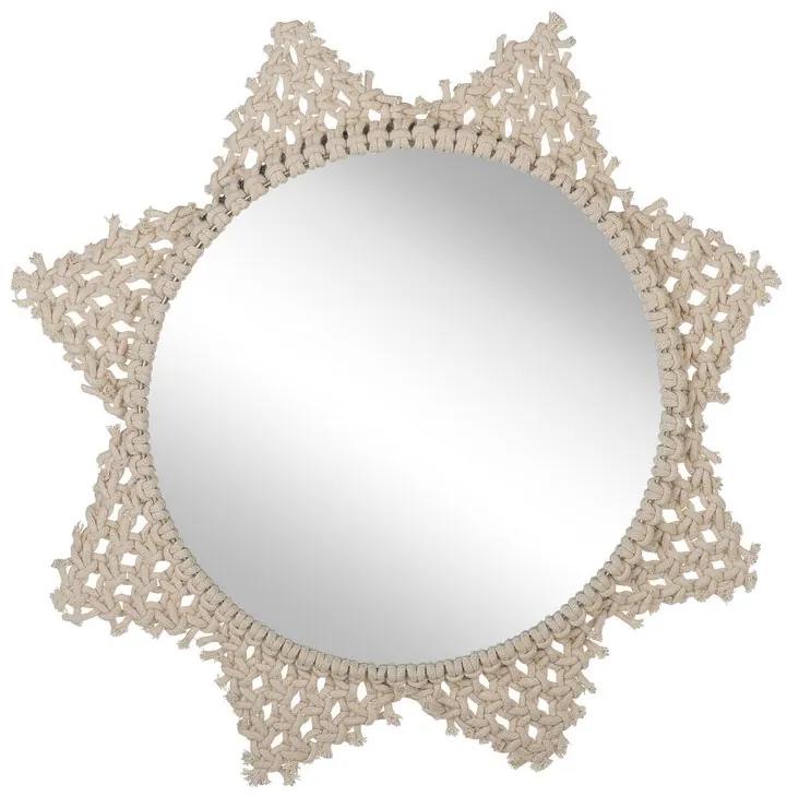 Nástěnné zrcadlo Ø 45 cm béžové SHIMLA