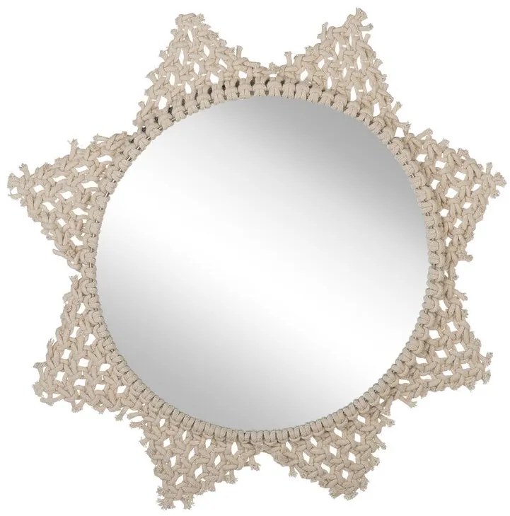 Nástěnné zrcadlo Ø 45 cm béžové SHIMLA Beliani