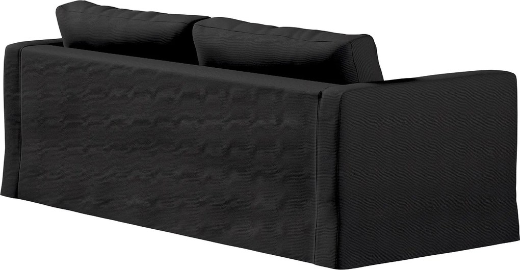 Potah na pohovku IKEA Karlstad 3-místná, nerozkládací, dlouhý barva černá látka pletený vzor