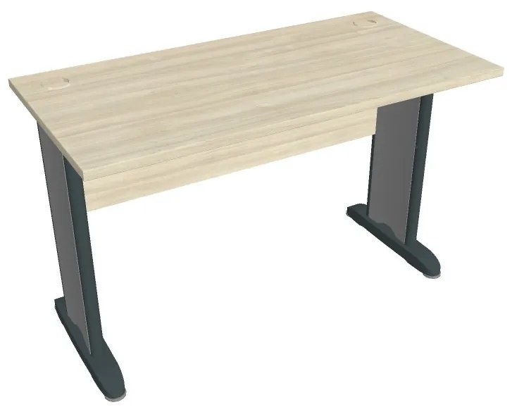 Stůl pracovní rovný 120 cm hl. 60 cm - Hobis Cross CE 1200 Dekor stolové desky: akát, Dekor lamino podnože: akát, Barva nohou: černá