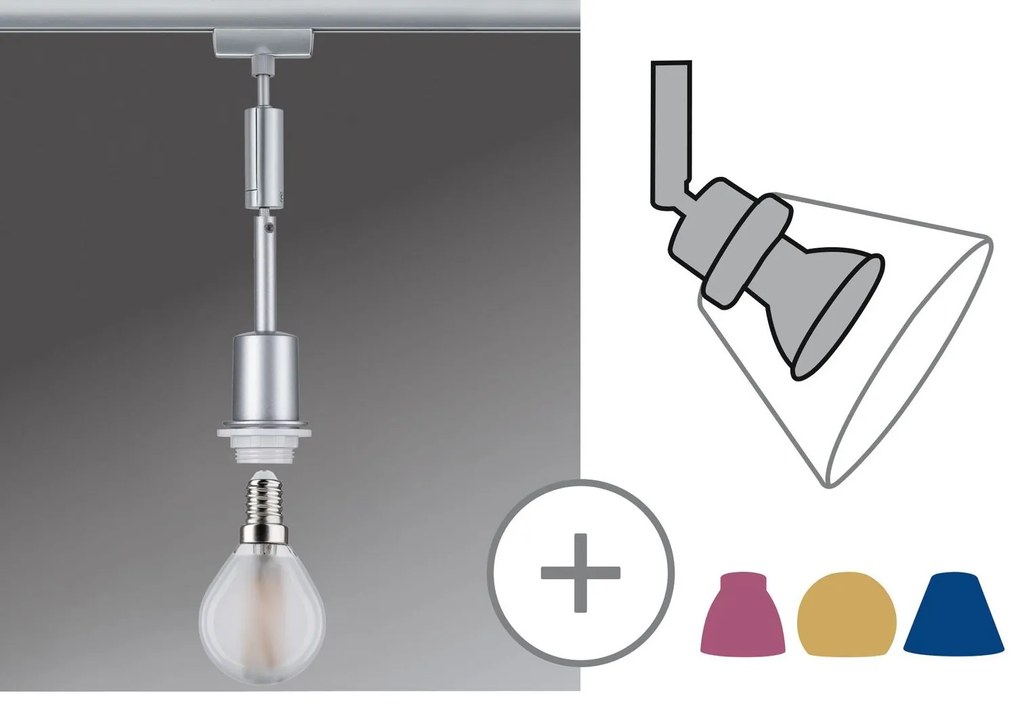 Paulmann 96969 DecoSystems pendant, závěs pro Urail systém, 1x20W E14, matný chrom