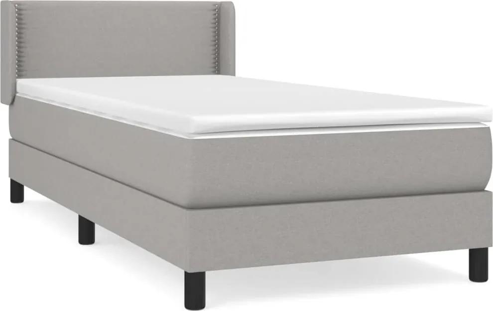 vidaXL Box spring postel s matrací 90x200 cm textil [3129601] Barva: krémová