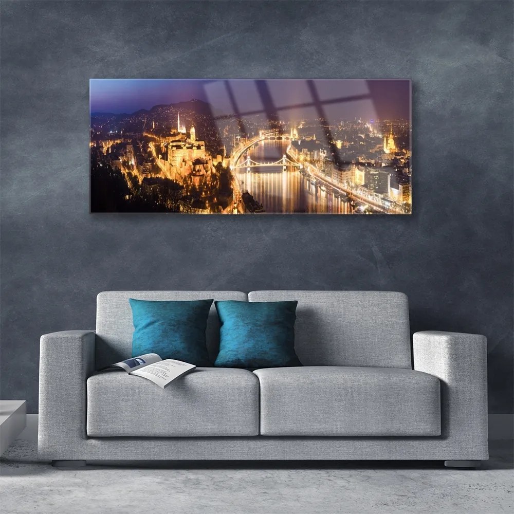 akrylový obraz Město Architektura 125x50 cm