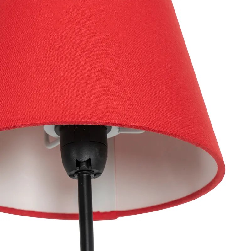 Designová stojací lampa černá s látkovými stínidly 5 světel - Melis