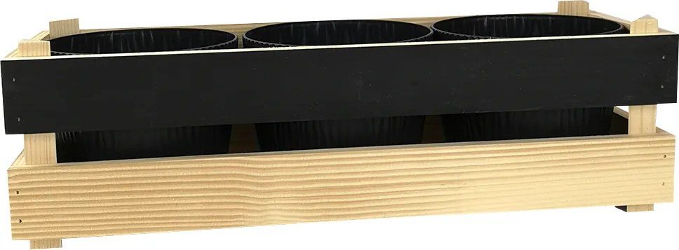 AMADEA Dřevěný obal s květináči a tabulkou pro psaní křídou, 47x17x15cm Český výrobek