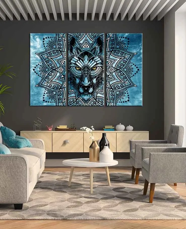 Energetický obraz vlk Blue Velikost (šířka x výška): 90x60 cm