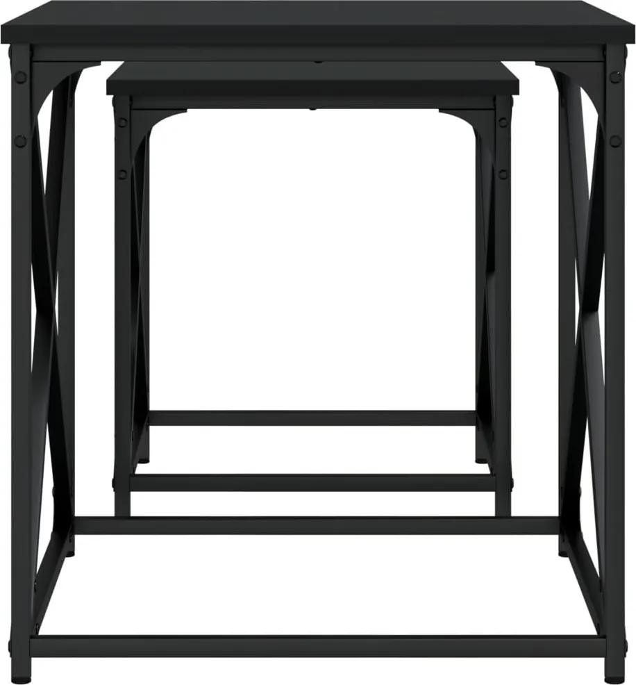 vidaXL Hnízdové konferenční stolky 2 ks kompozitní dřevo [838943] Barva: Černá