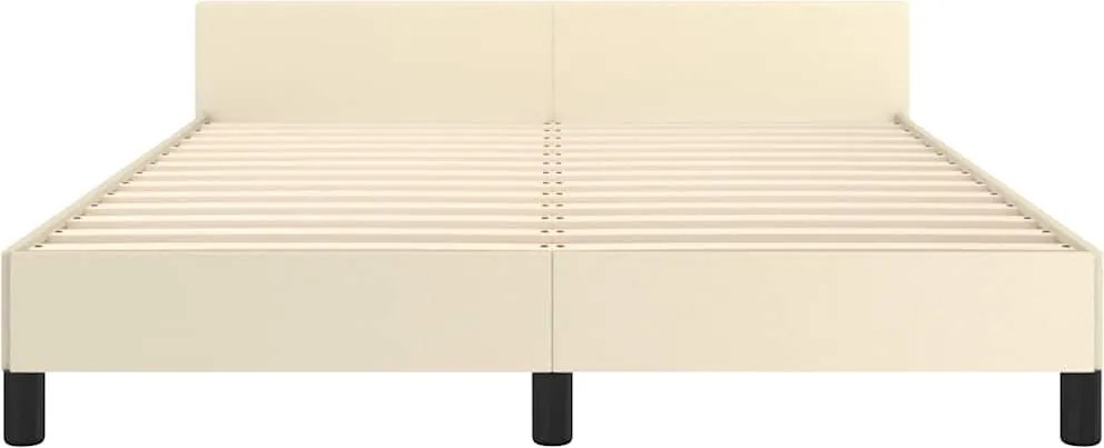 Rám postele s čelem krémový 140x190 cm umělá kůže 3125447