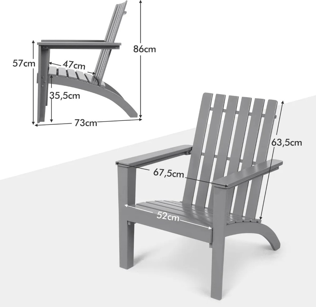 Costway Židle Adirondack zahradní židle z akáciového dřeva