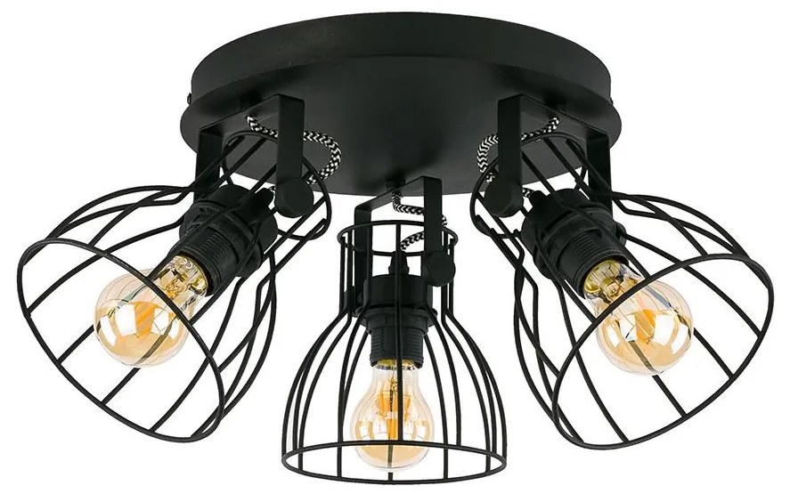 TK Lighting Bodové svítidlo ALANO BLACK 3xE27/60W/230V TK2123