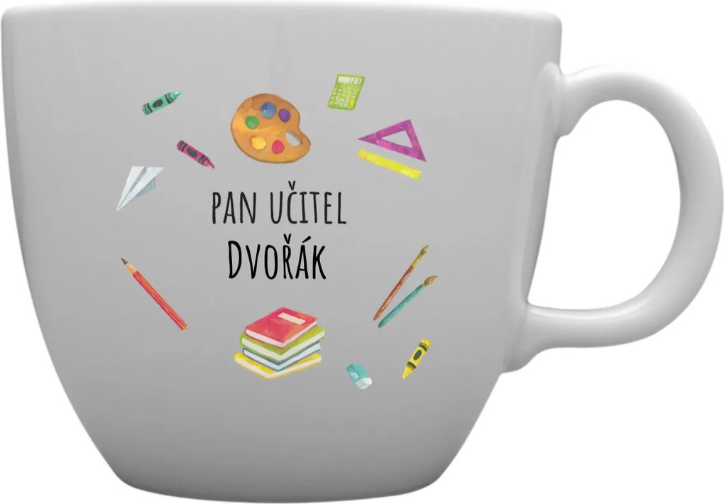 Personalizovaný MEGA XXL keramický hrnek 1000 ml pro paní učitelku/pana učitele (pomůcky)