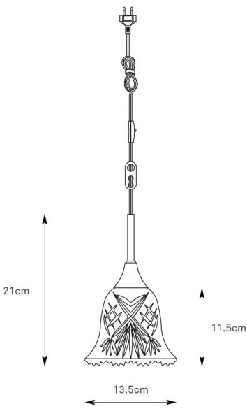 Markslöjd 109011 - Lustr na lanku LUNA 1xE14/40W/230V mosaz