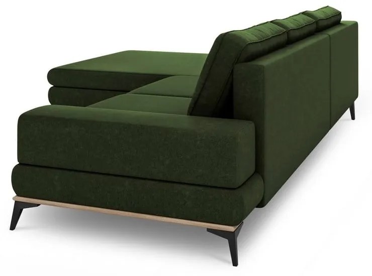 Lahvově zelená rozkládací rohová pohovka Windsor &amp; Co Sofas Planet, levý roh