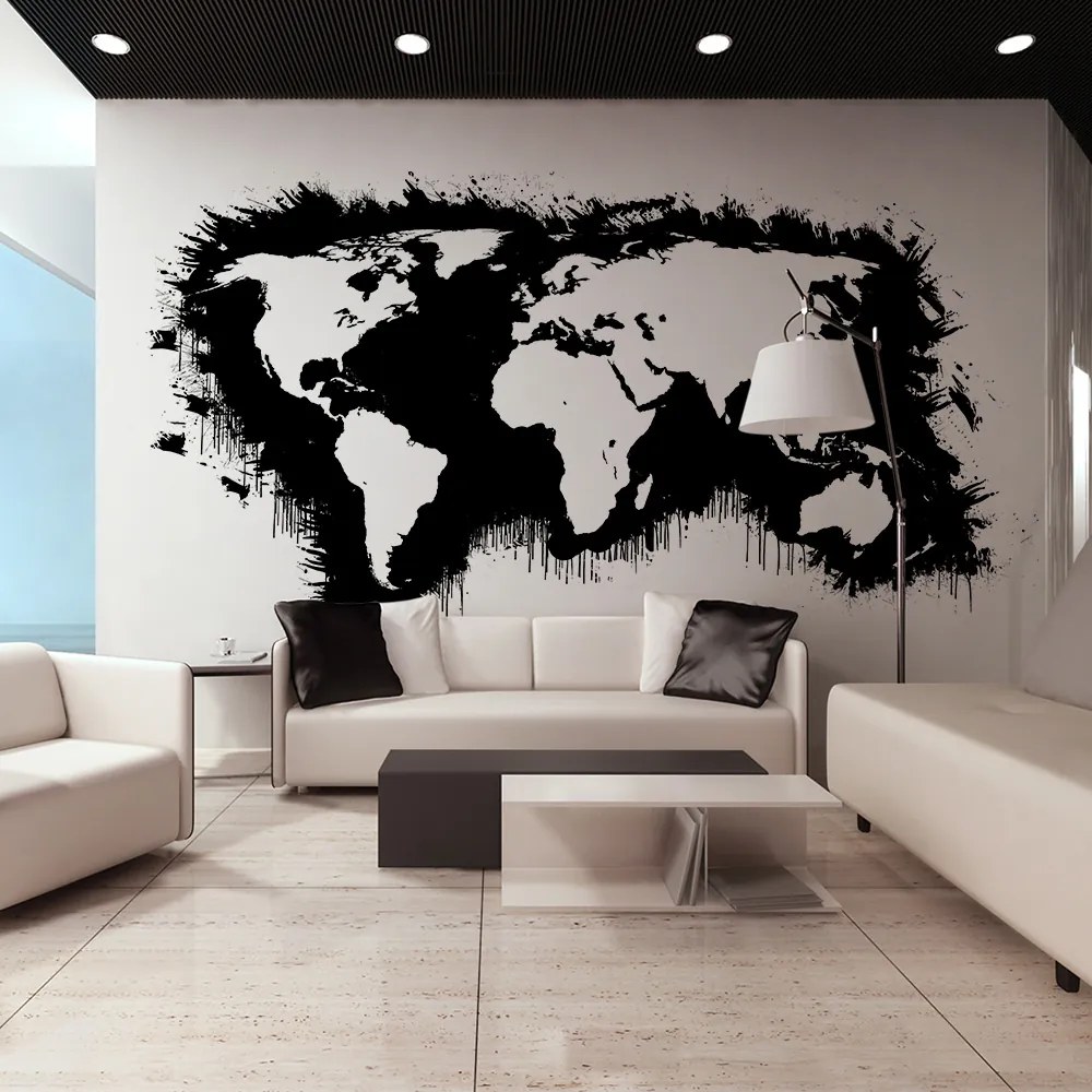 Fototapeta XXL Bimago - White continents, black oceans... + lepidlo zdarma 550x270 cm,