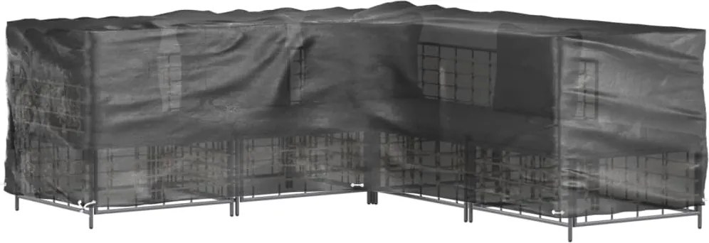 Plachty na zahradní nábytek tvar L 2 ks 16 oček 285x285x90 cm 3155374