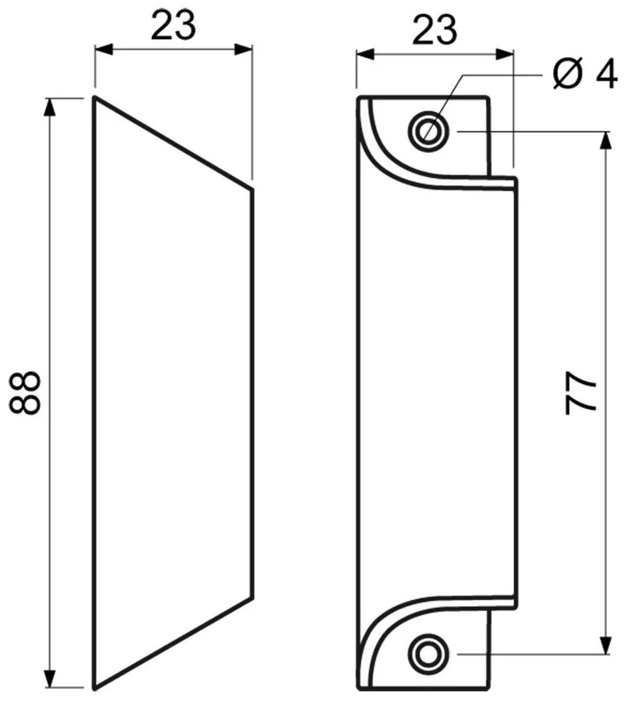 Hliníkové madlo balkónových dveří MAD.6010, bronzová