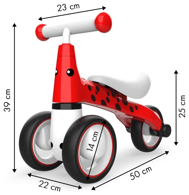 EcoToys Dětské odrážedlo Beruška MINI - červené, LB1603