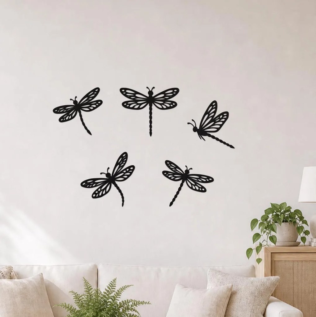 dřevo života Sada dřevěných vážek - 5 ks Zvolte rozměr šxv (cm): 8-10, Zvolte barvu dekoru: Dub Sonoma