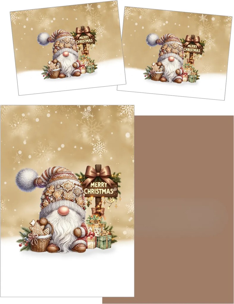 3D povlečení z mikrovlákna GINGER GNOME hnědé Rozměr povlečení: 2 ks 70 x 90 cm | 140 x 200 cm