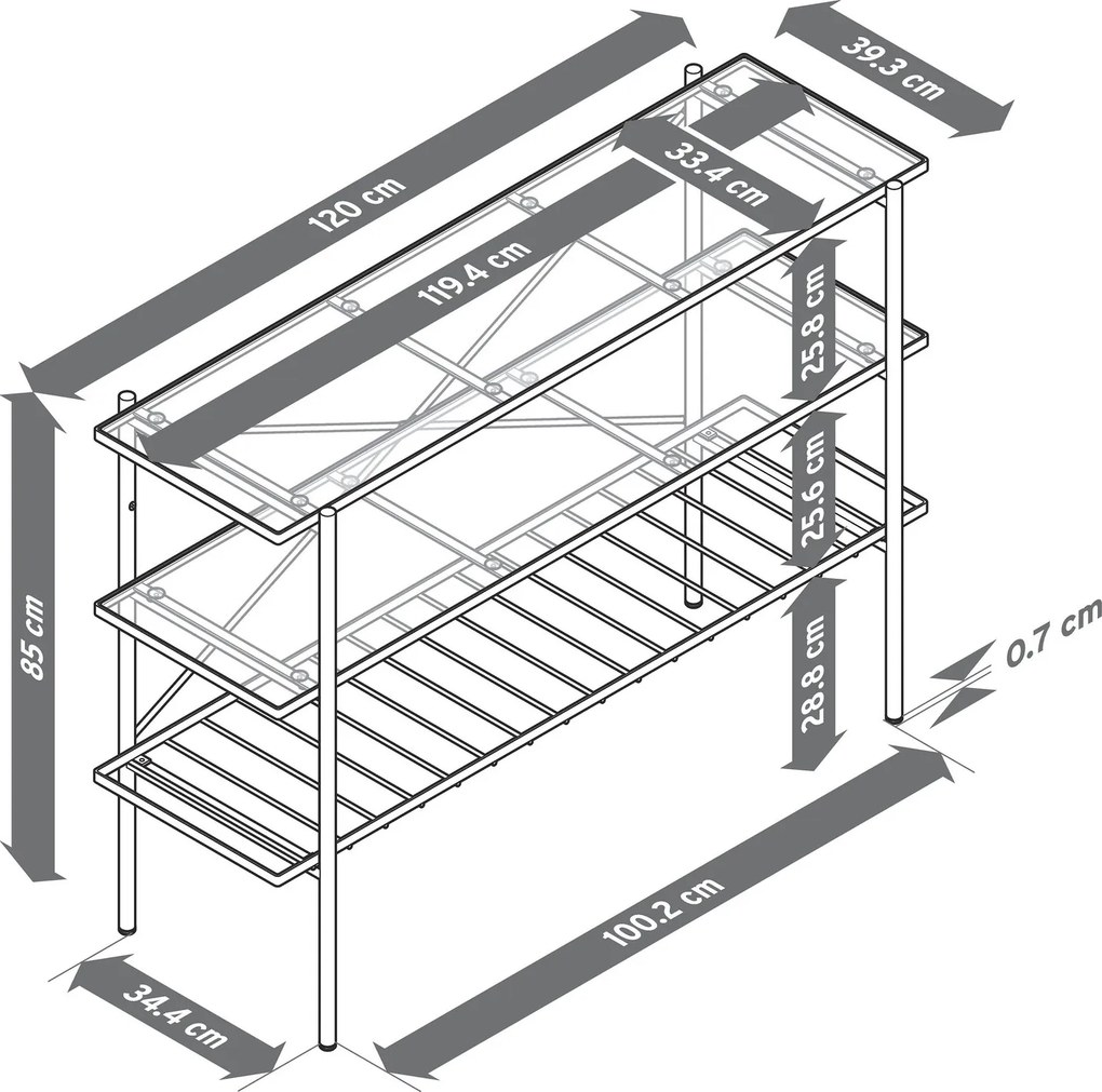 Tchibo - Konzolový stolek, šířka cca 120 cm