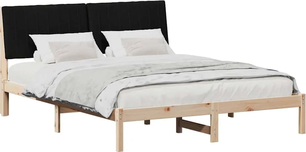 Rám postele s čelo Hnědá 150 x 200 cm Masivní borové dřevo 3394415