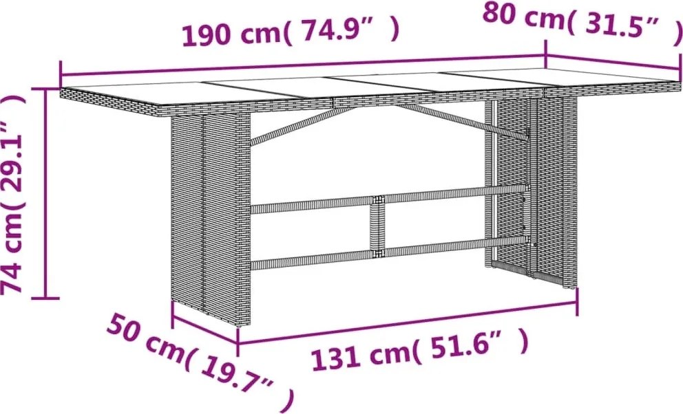 vidaXL 9dílný zahradní jídelní set s poduškami polyratan [3262923] Barva: Béžová