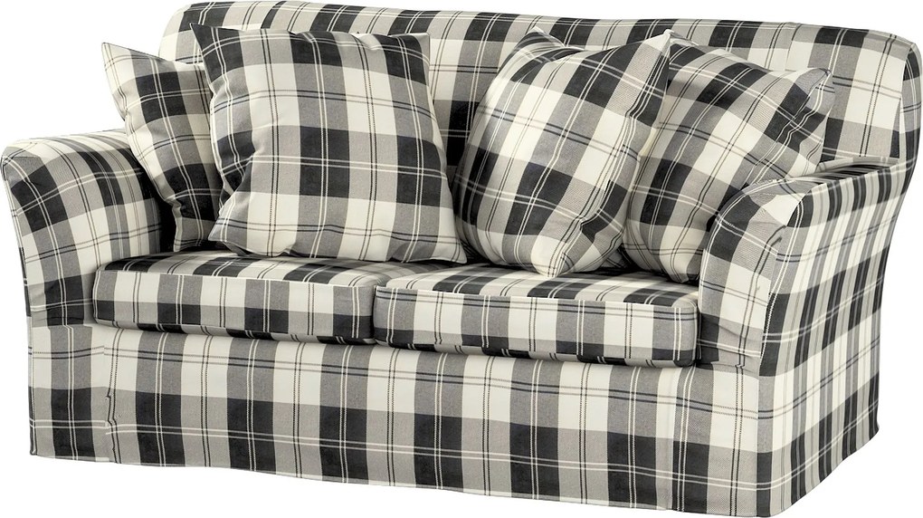 Potah na pohovku IKEA Tomelilla 2-místná nerozkládací barva černá látka pletený vzor, vzorované